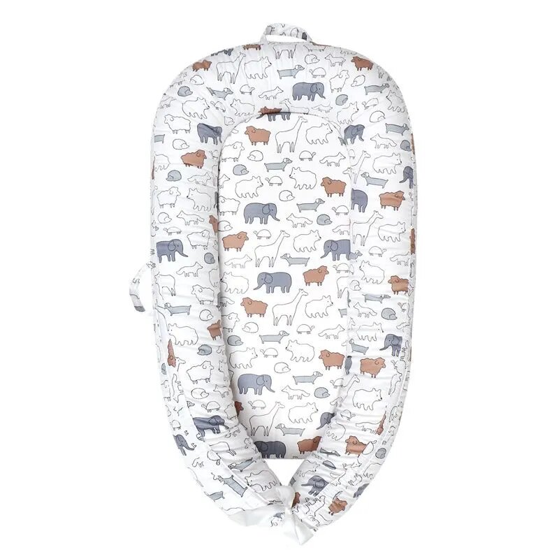 Кокон для новорожденных детский матрас для малышей от 0 до 18 месяцев хлопок светло-бежевый