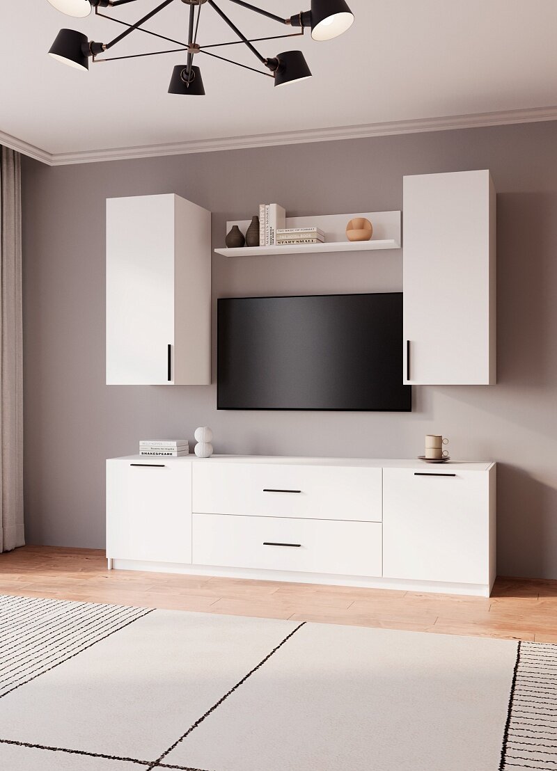 Стенка МебельЛэнд24 Лорена Пакс - 3 Белый 190x50x210