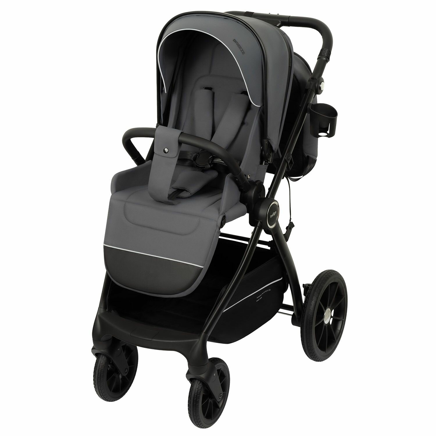 Коляска прогулочная Indigo BREEZE H16 серый