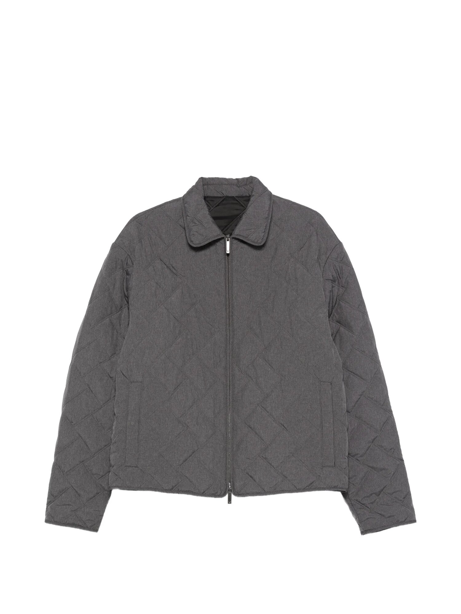 Куртка EMPORIO ARMANI Quilted zip-fastening jacket, размер 56, серый