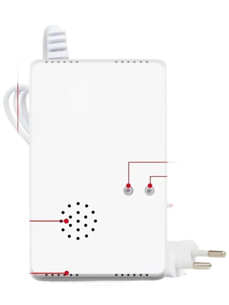 Датчик утечки газа, Светозвуковой, Сигнализатор утечки бытового газа, Gaz