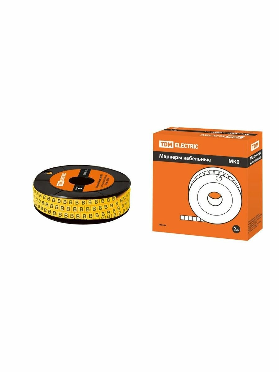 Маркер МК0 - 1,5мм символ "В" 1000шт/ролл TDM