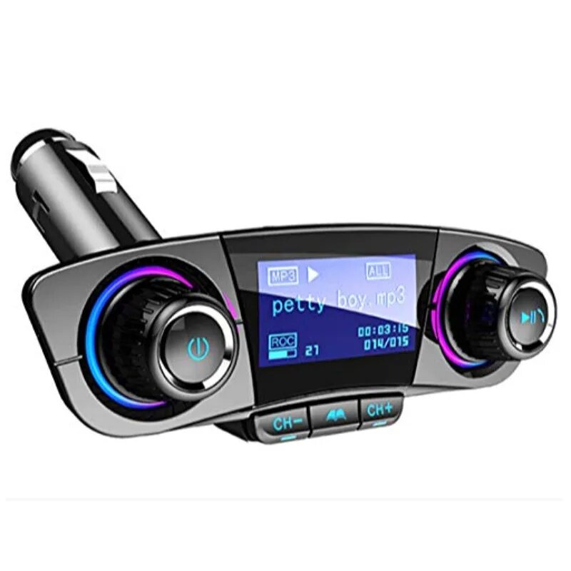 Автомобильное зарядное устройство Bluetooth FM-передатчик Mp3-плеер Автоматическая беспроводная громкая связь с двумя USB-зарядными устройствами Светодиодный экран Bluetooth 5.0 Автомобильный адаптер