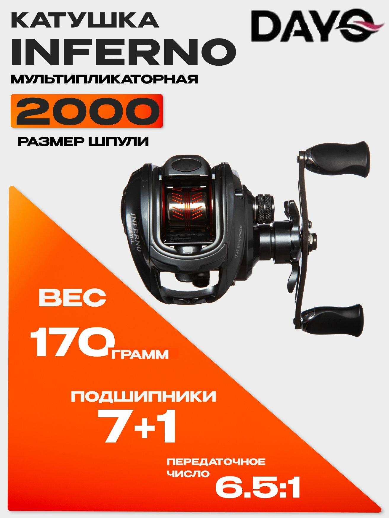 Катушка мультипликаторная DAYO INFERNO левая