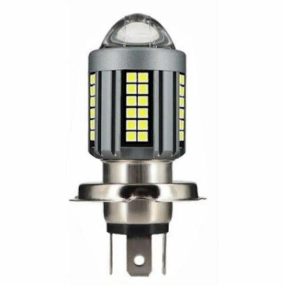 Светодиодная фара для мотоцикла, фара H4 BA20D, двухцветная лампа с высокой яркостью и линзой