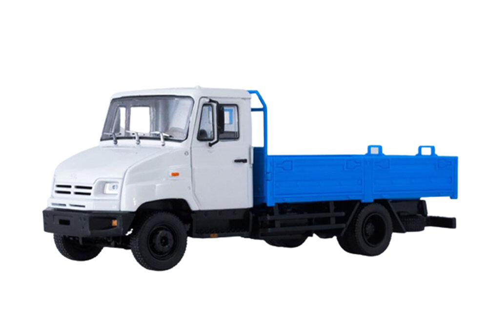 Модель коллекционная автоистория Лихачев 5301 бело-синий (наши грузовики #33)