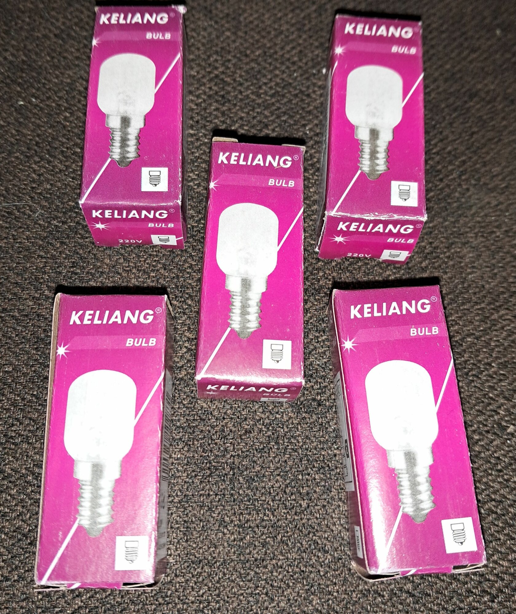 5 Ламп (комплект) накаливания для холодильника 15 Вт Е14 220 вольт, прозрачные 2700К