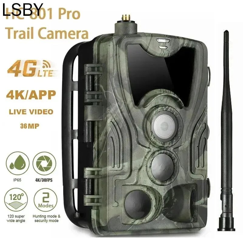 Фотоловушка HC-801 Pro 4G LTE Trail Camera 4K/APP Live Video 36 MP IP65 охотничья камера