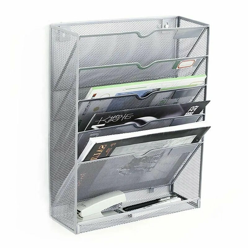 Лоток для бумаг, настольный и настенный, 5 секций. Органайзер для книг.