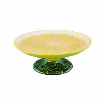 Тортница на ножке Bordallo Pinheiro "Лимон", 33 см, желтая