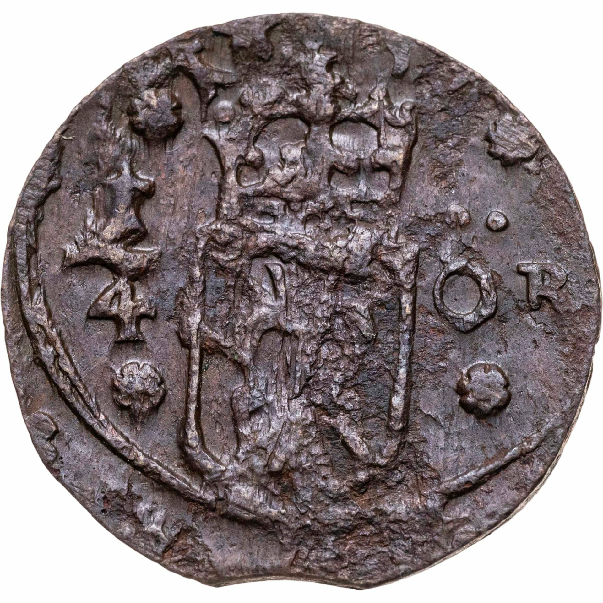 Швеция 1/4 эре 1632-1636, Медь, в сохранности VF