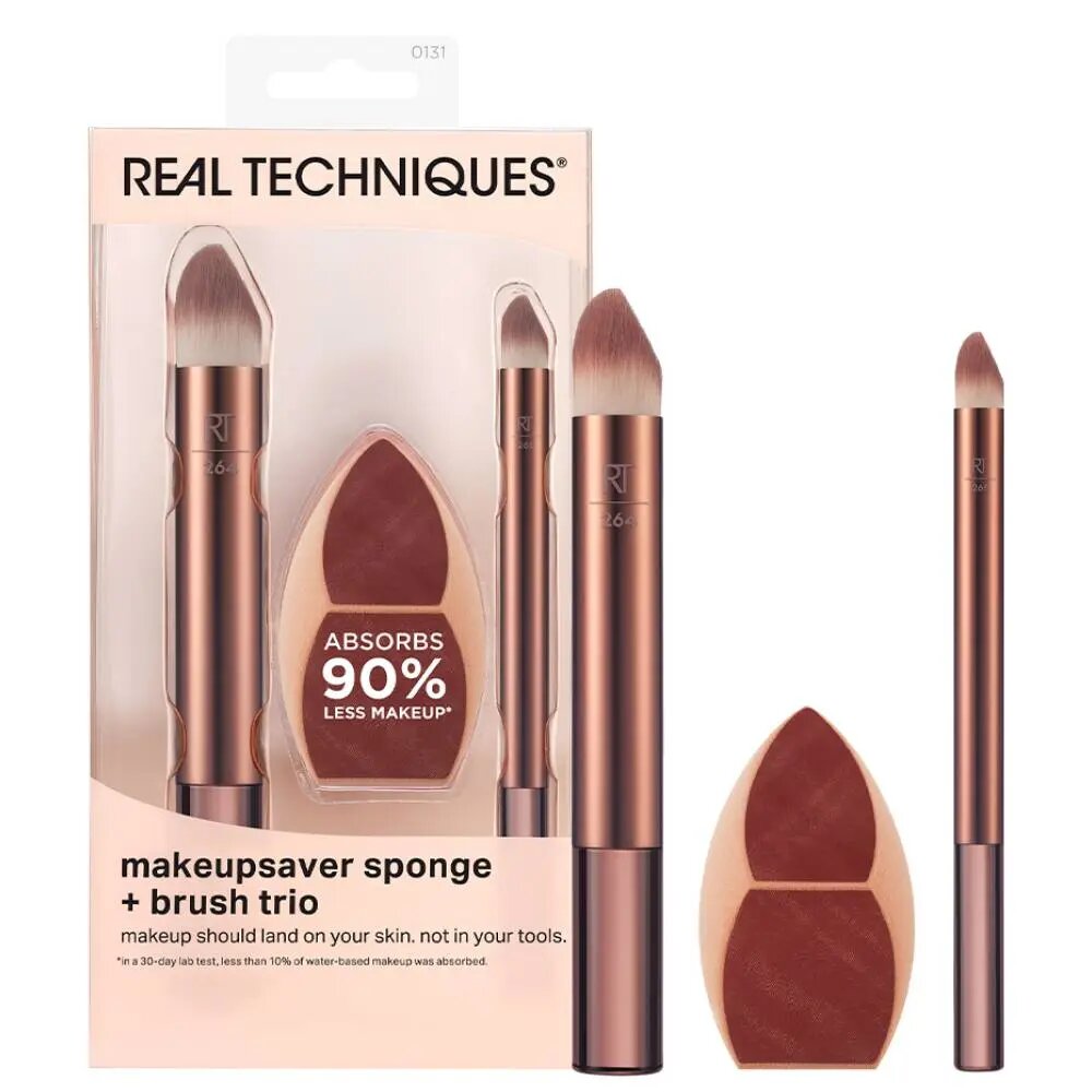Набор кистей и спонж для макияжа Makeupsaver Sponge + Brush Trio