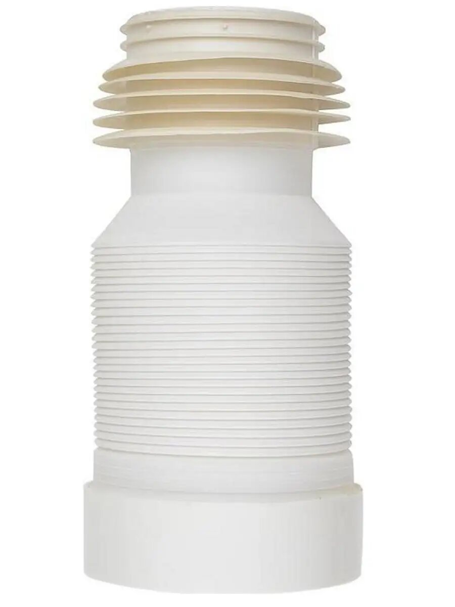 Удлинитель унитаза Aquant T828F-22-MR, белый, гибкая гофра с гребенкой, 250 - 500мм