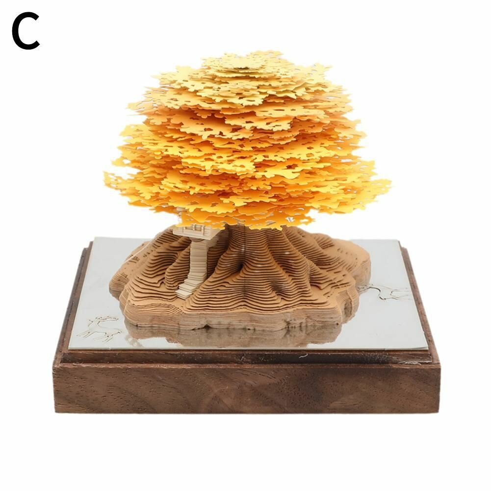 Настольный 3D-календарь на 2025 год, календарь-домик на дереве, отрывной 3D-блокнот из бумаги со светодиодной подсветкой