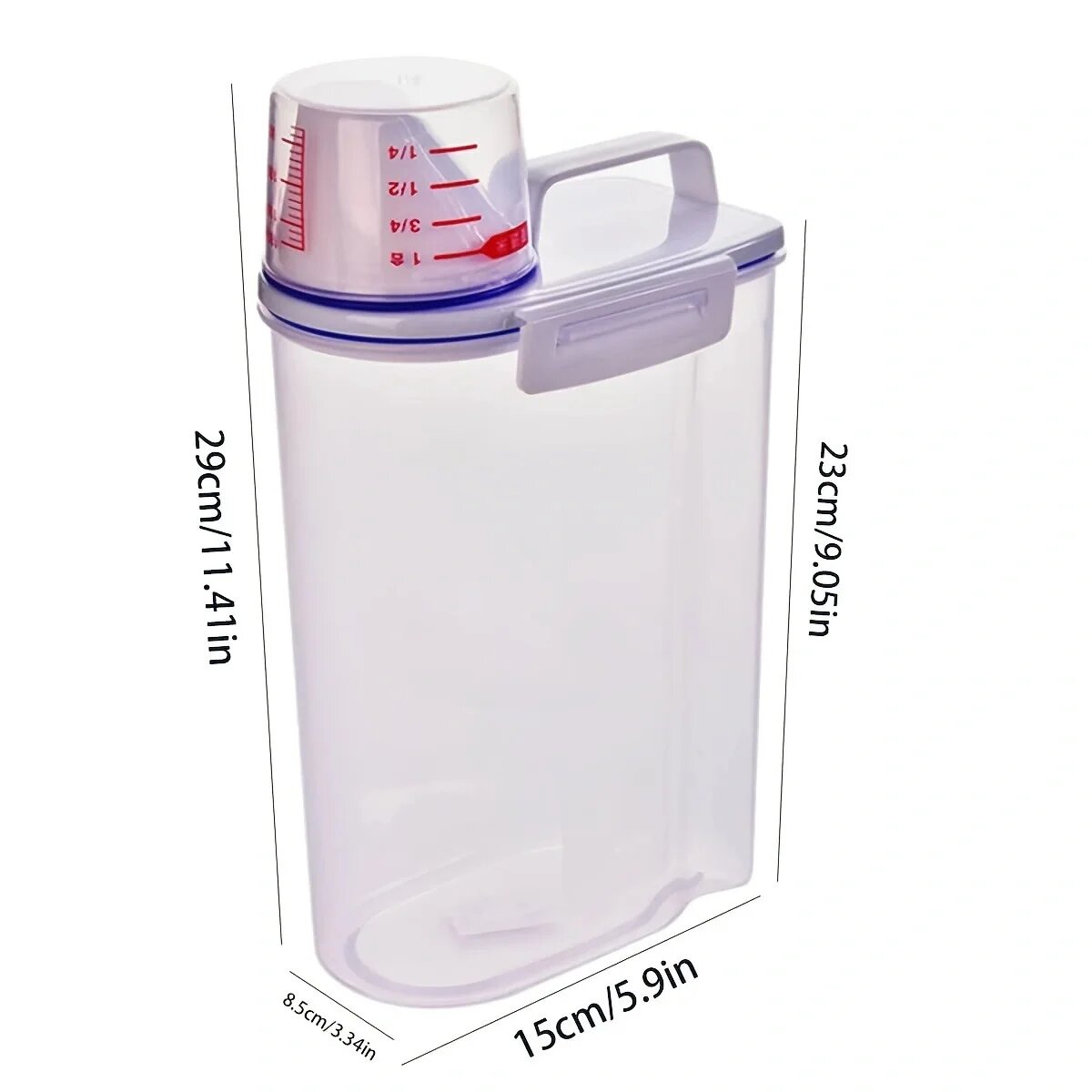 Контейнер Для Риса 2,3 Л С Мерным Стаканом, Герметичный Пластиковый Контейнер Для Хранения На Кухне, Органайзер Для Зерна, Муки