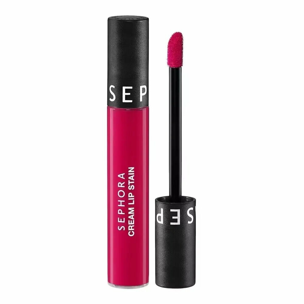 Sephora Cream Lip Stain Неразмазывающаяся помада Velvet Finish Матовая жидкая помада 126 Ярко-розовый