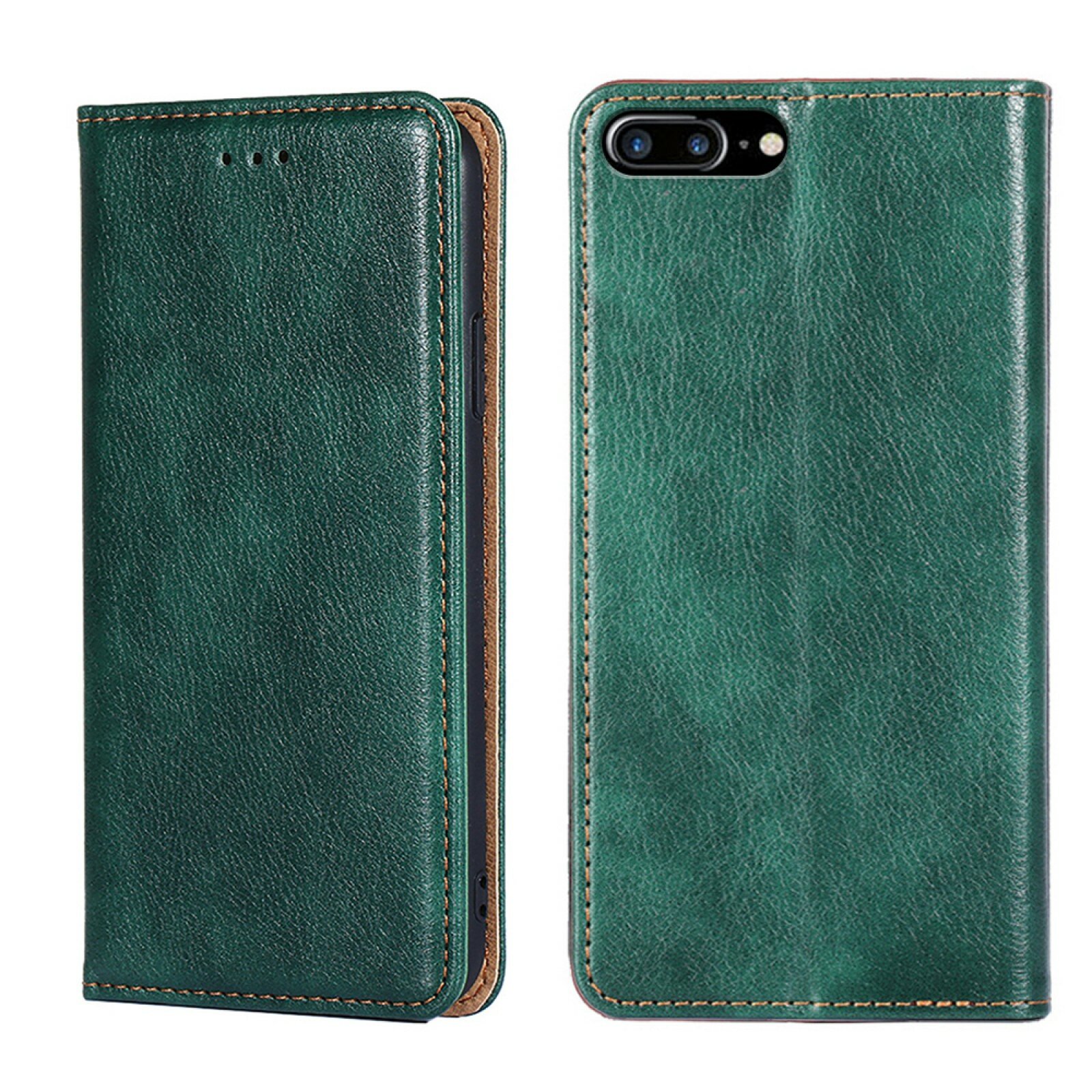 Чехол-книжка MyPads для Apple iPhone 7 Plus и 8 Plus зеленый из искусственной кожи с магнитным закрыванием