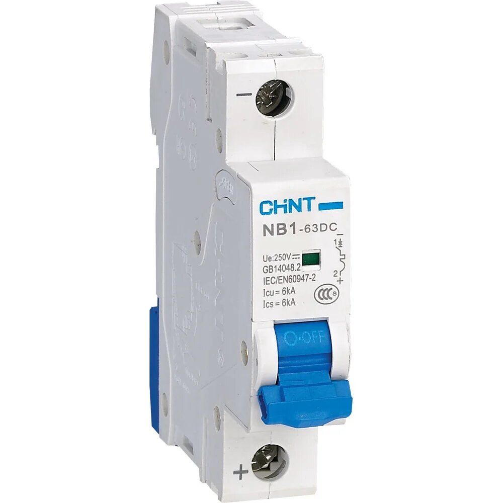 Автоматический выключатель CHINT NB1-63DC 1P 2А 6кА х-ка C 250В DC (R) 182700