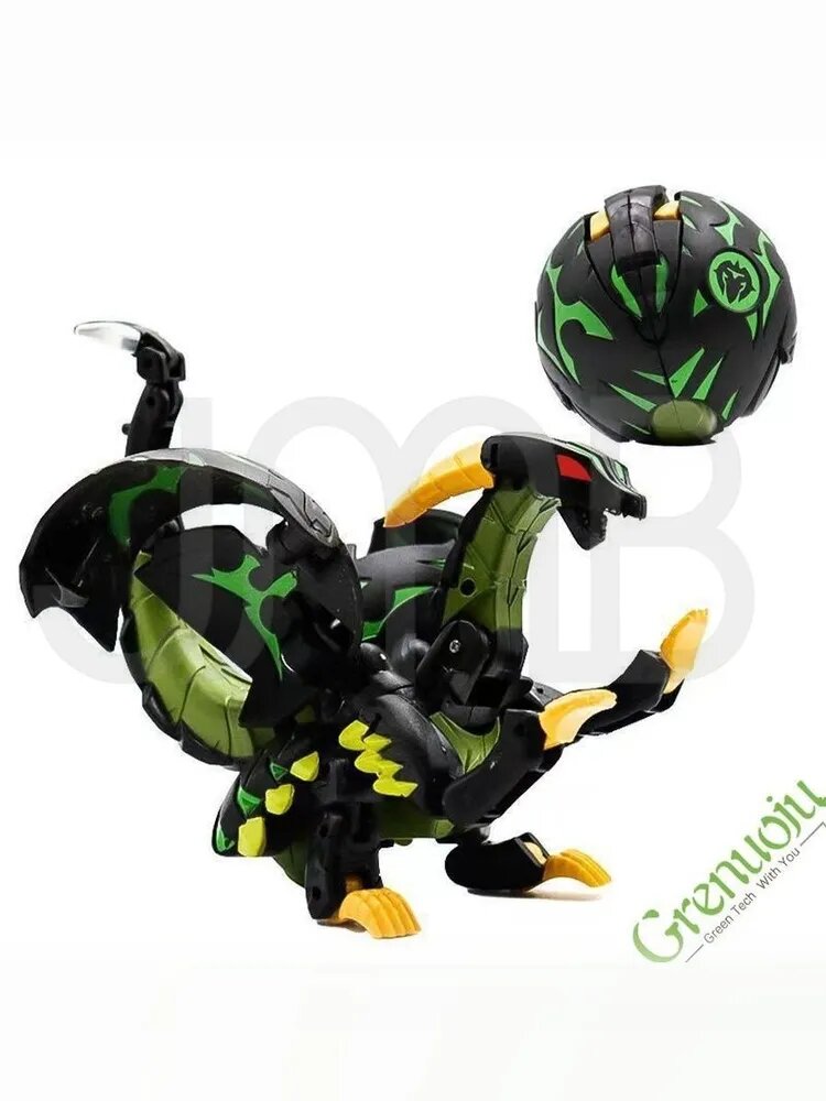 Большая игрушка-трансформер Бакуган (Bakugan) трансформер для мальчиков, зеленого, желтого и черного цвета