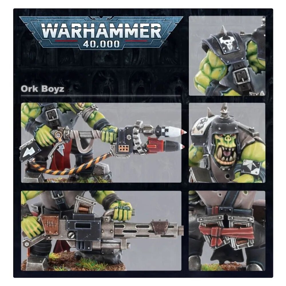Warhammer 40K Ork Boyz - Набор миниатюр орков для Warhammer 40,000, 10 штук — фото 1