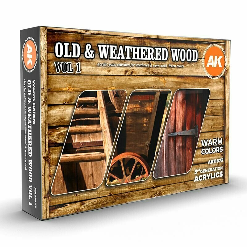 Набор акриловых красок AK Interactive Old & Weathered Wood vol.1 Set