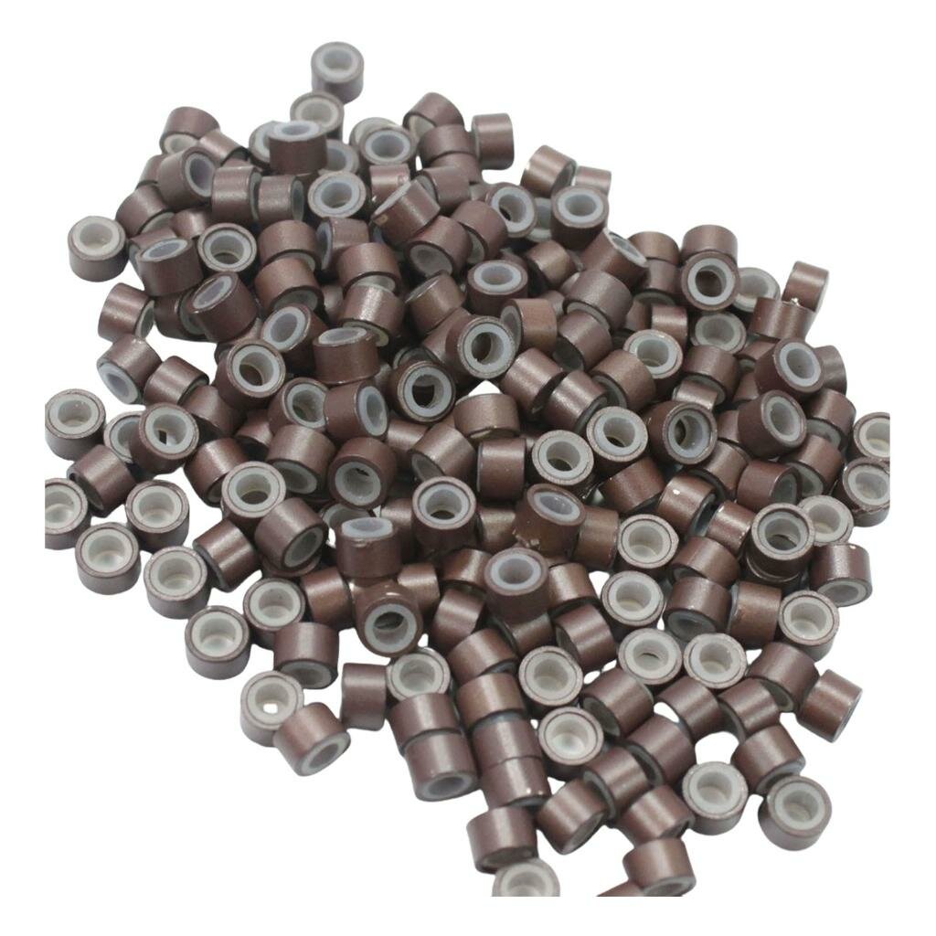 Мини-кольца для наращивания волос (500 шт.), Коричневый