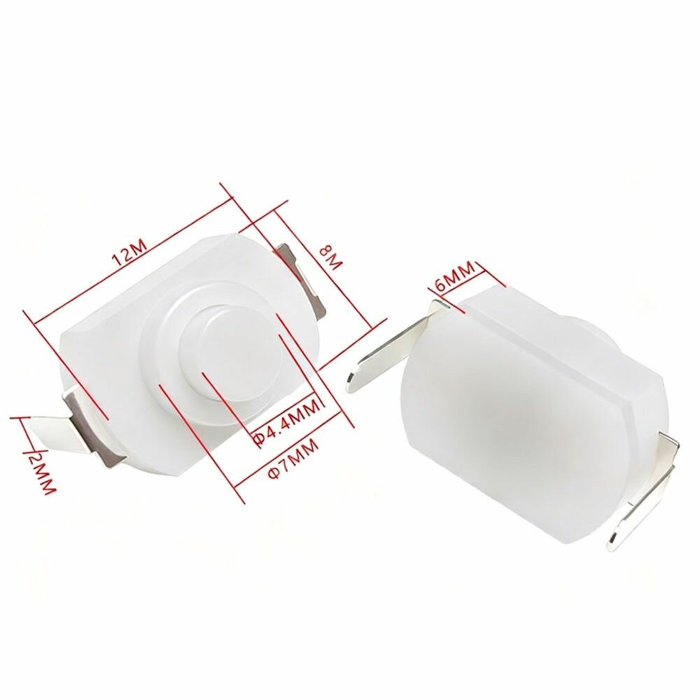 10 шт. 1A 30 В белый кнопочный выключатель с фиксацией вкл./выкл. для мини-фонарика, медный переключатель