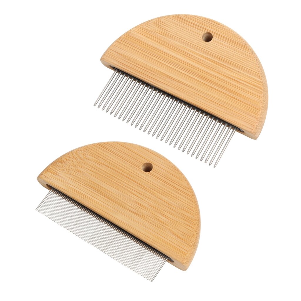 2 упаковки Деревянных Расчески Для Ухода За Домашними Животными С Металлическими Зубьями Двусторонняя Расческа От Вшей