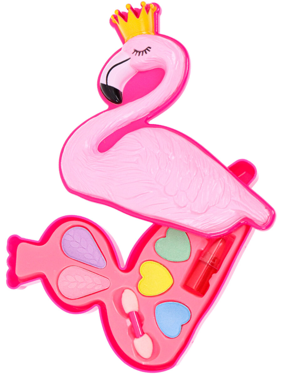 Набор детской косметики Фламинго: сухие тени, помада, аппликатор