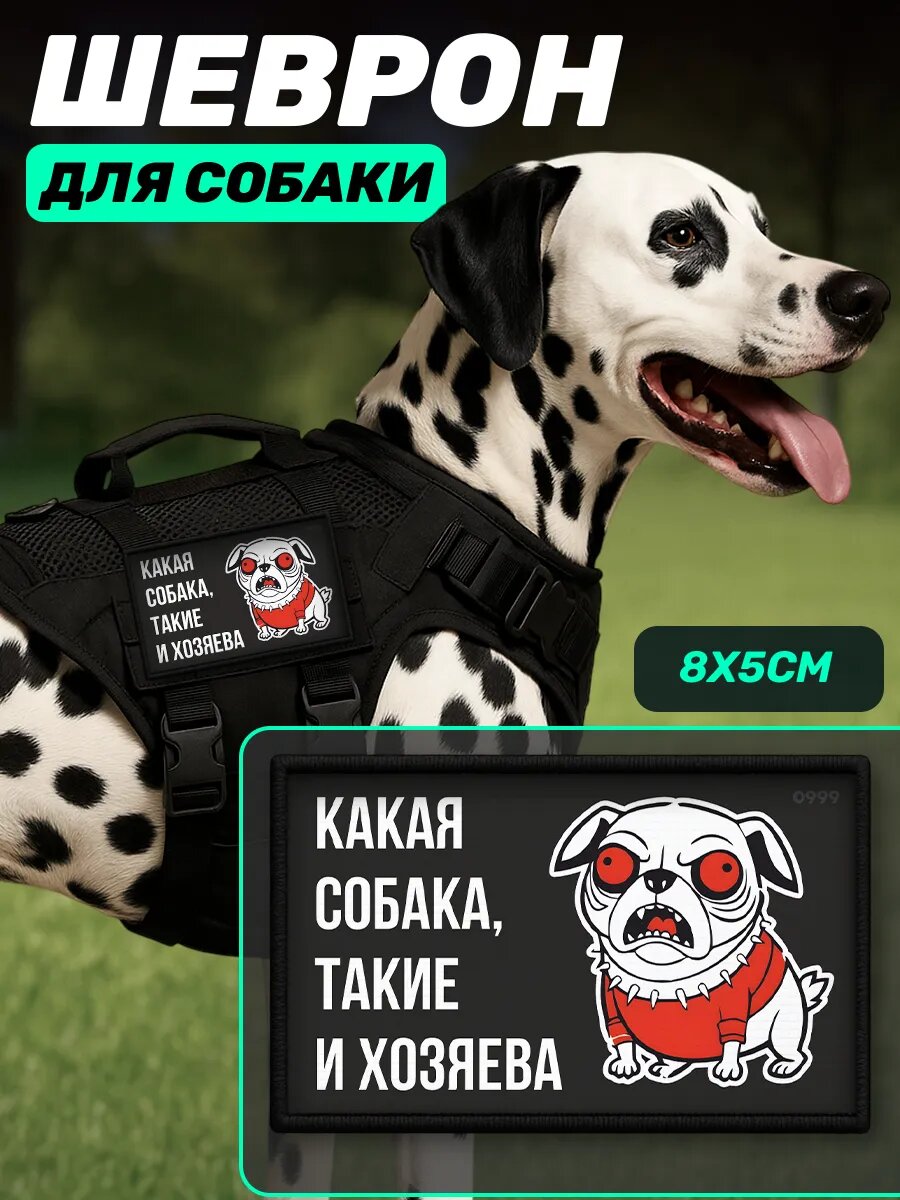 Шеврон на липучке для собак Какая собака такие и хозяева