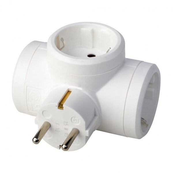 Разветвитель (тройник) 16А на 3 розетки с заземлением белый Legrand 050662