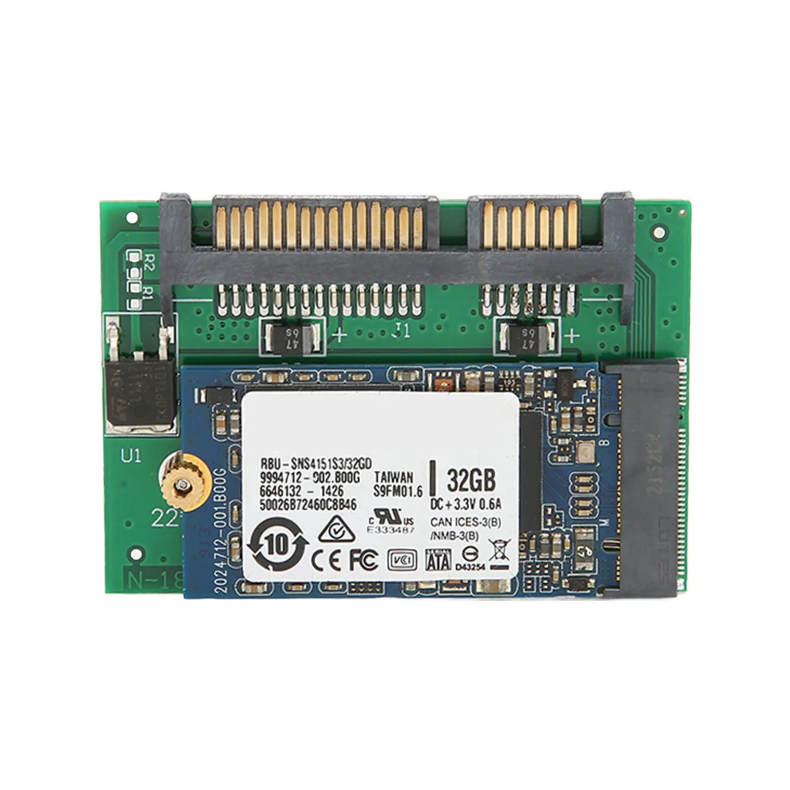 Qiilu Адаптер SATA M.2 SSD 2 в 1 32GB