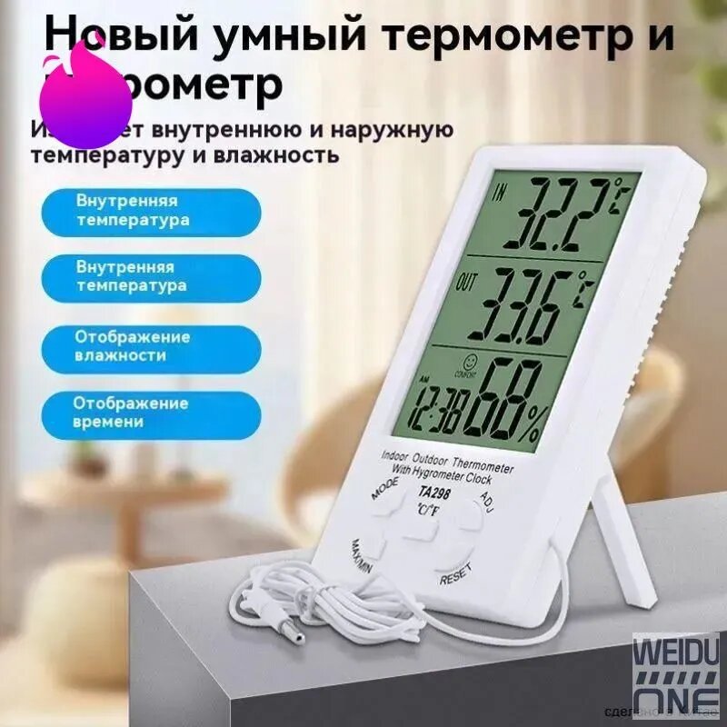 Гигрометр фармацевт ТМФЦ-100 электронный, Белый, 1 шт.