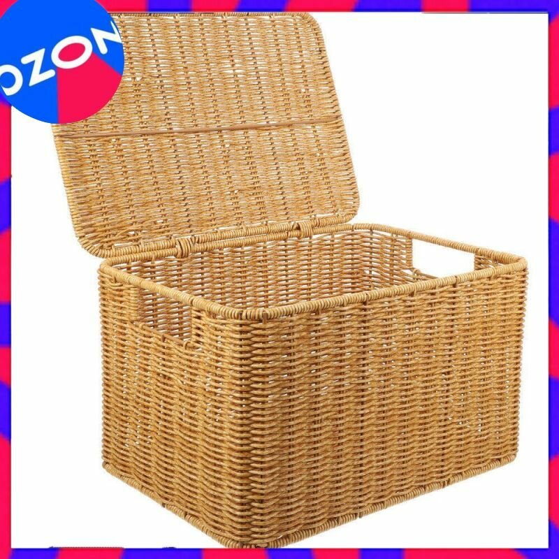 Практичная корзина для хранения из искусственного ротанга, 32x23x20 см