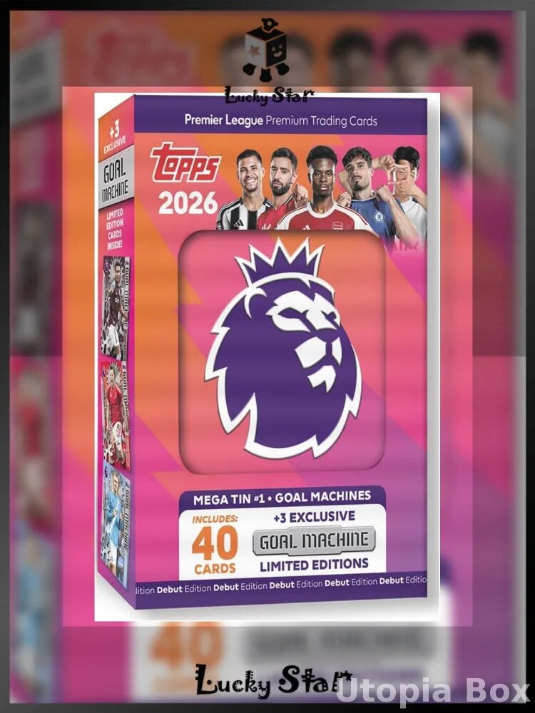 2025 Topps Premier League Debut Edition Cards Big iron box- содержит 4 упаковки (40 карточек)