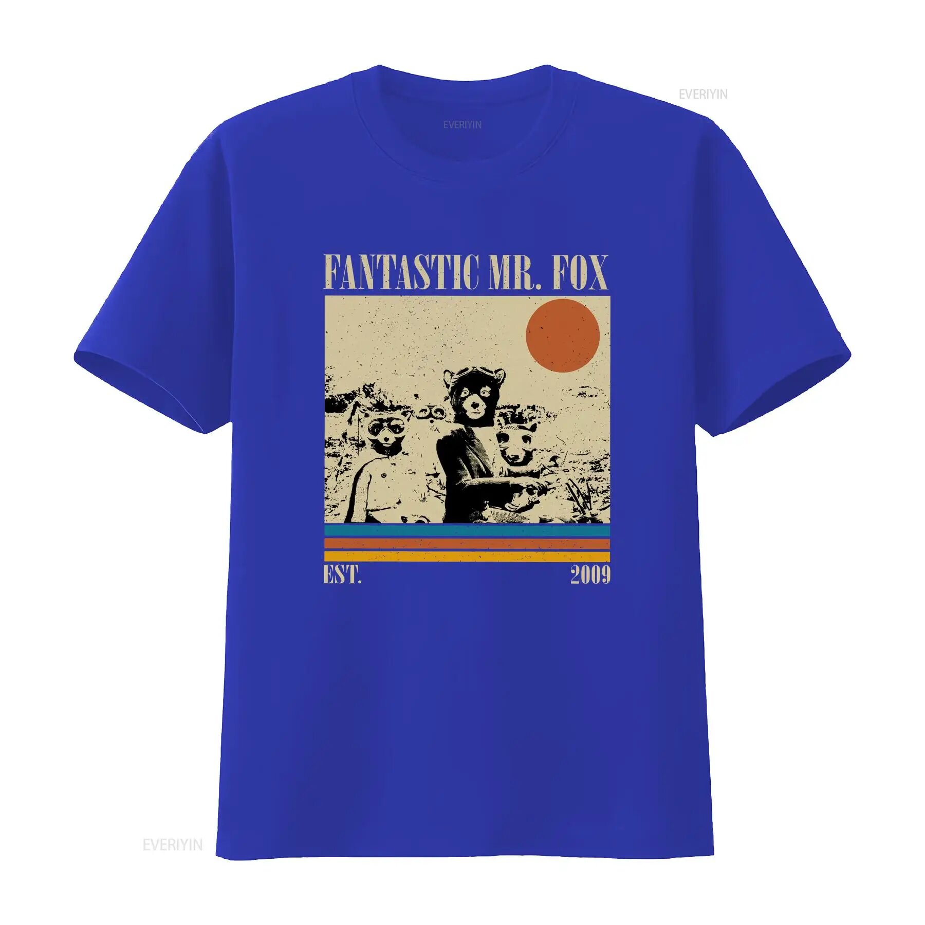 Мужская футболка "Fantastic Mr. Fox" синяя, 5XL