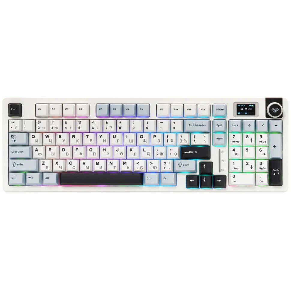 Клавиатура проводная + беспроводная Aula S98 Pro, белый, голубой, черный