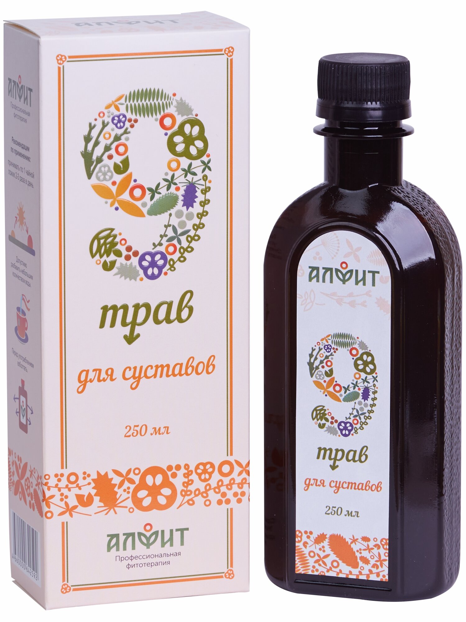 Для суставов 9 трав, бальзам из уникальных алтайских трав от бренда "Алфит", 250 мл