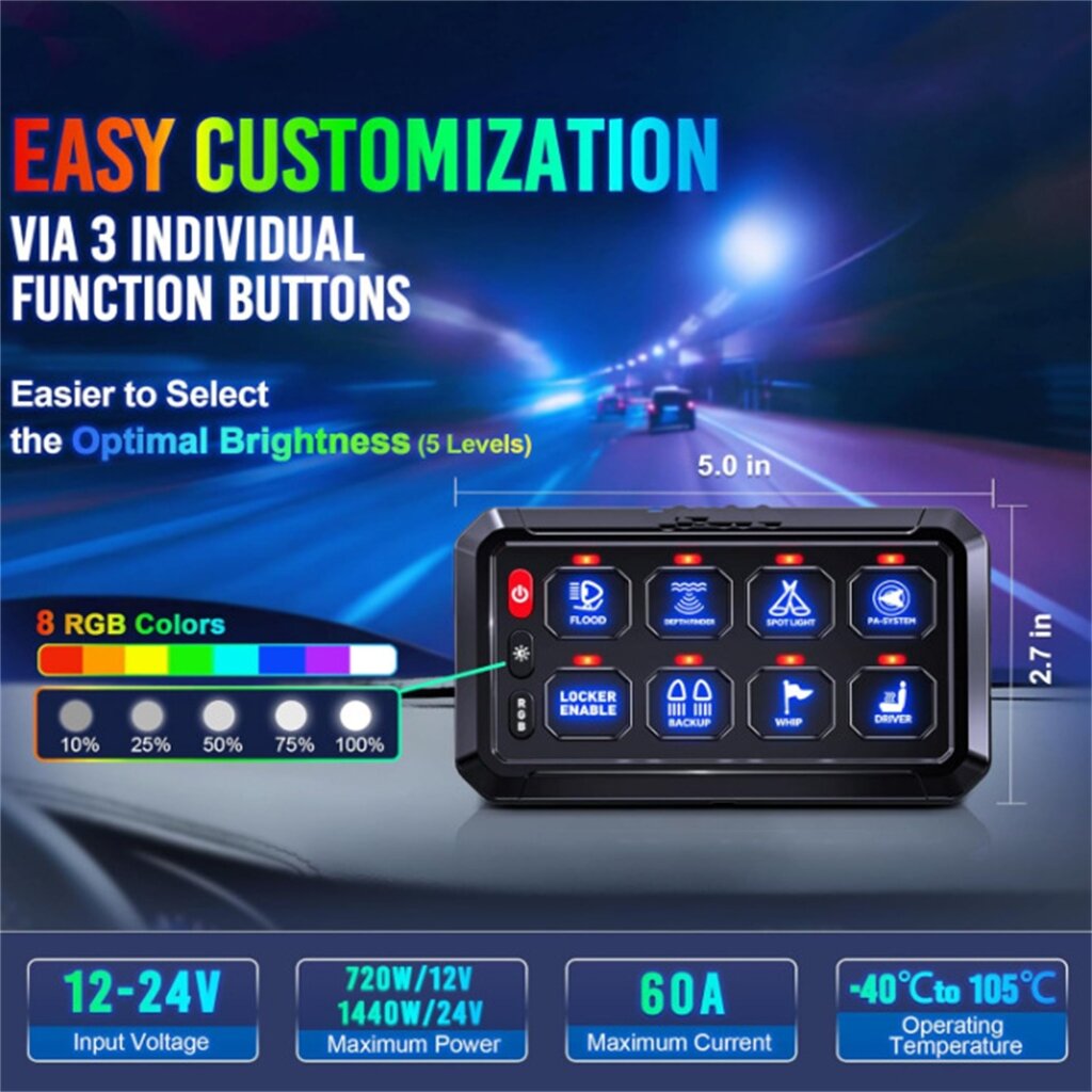 High Quality 8 Key Touch Panel Featuring Dynamic Light Selection — фото 1