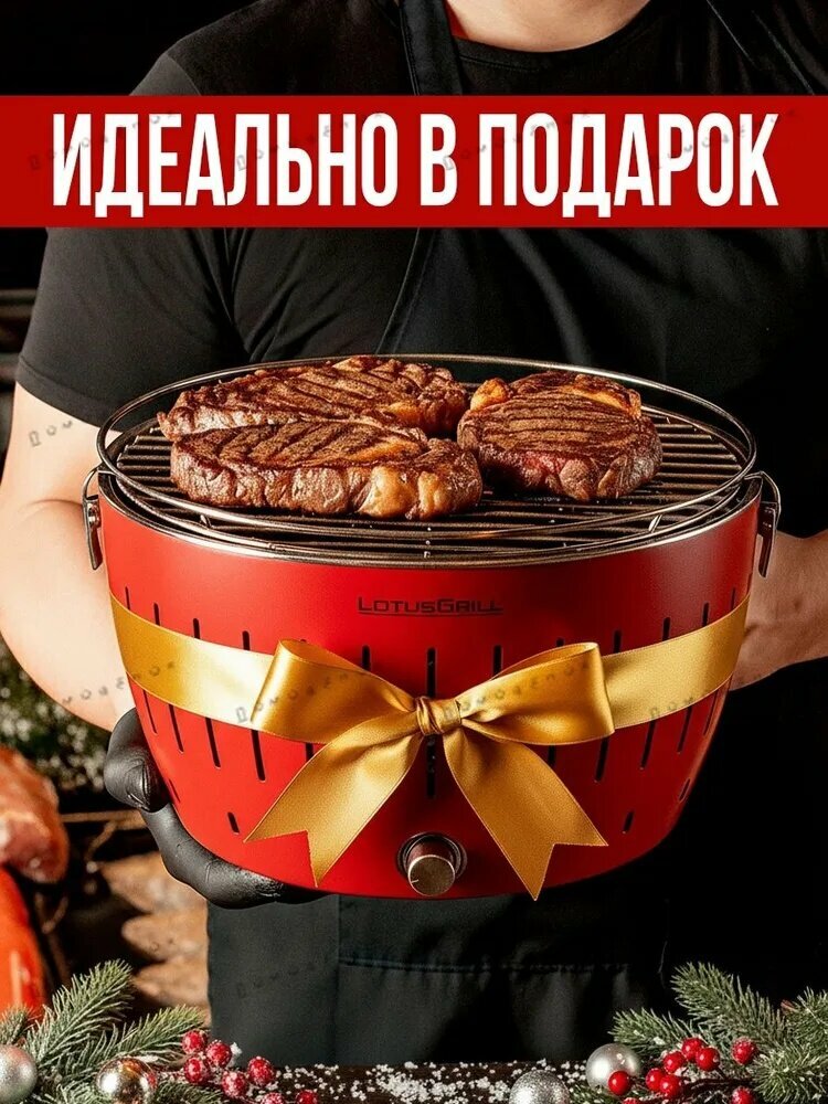 Угольный гриль барбекю Lotus Grill Classic 35 см огненно-красный
