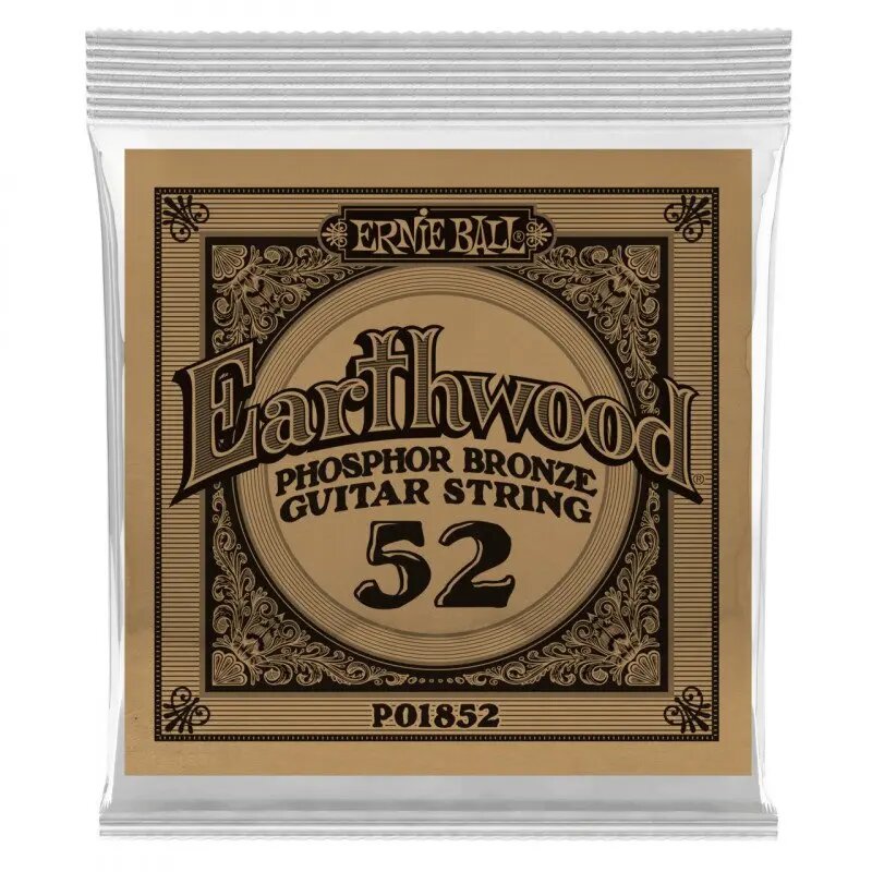 Струна для акустической гитары Ernie Ball P01852 Earthwood, фосфорная бронза, калибр 52