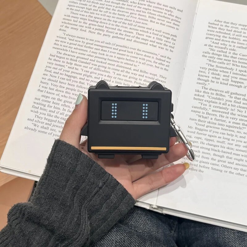 Чехол для наушников Nothing Ear (A) из силикона с мультяшным рисунком, черный, в виде робота, для беспроводных наушников, защитный чехол для зарядного кейса с крючком