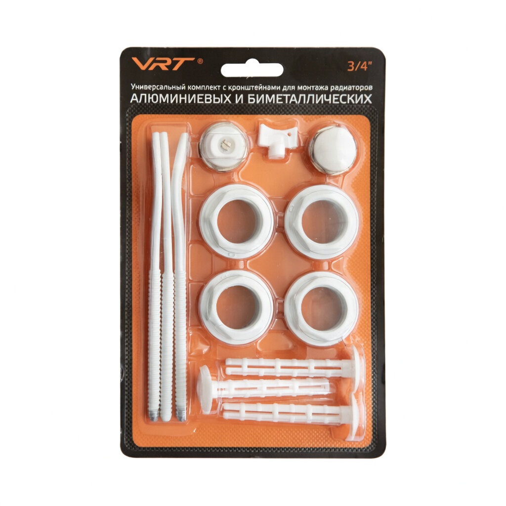 Комплект для радиатора VRT, 3/4", с краном Маевского, три кронштейна