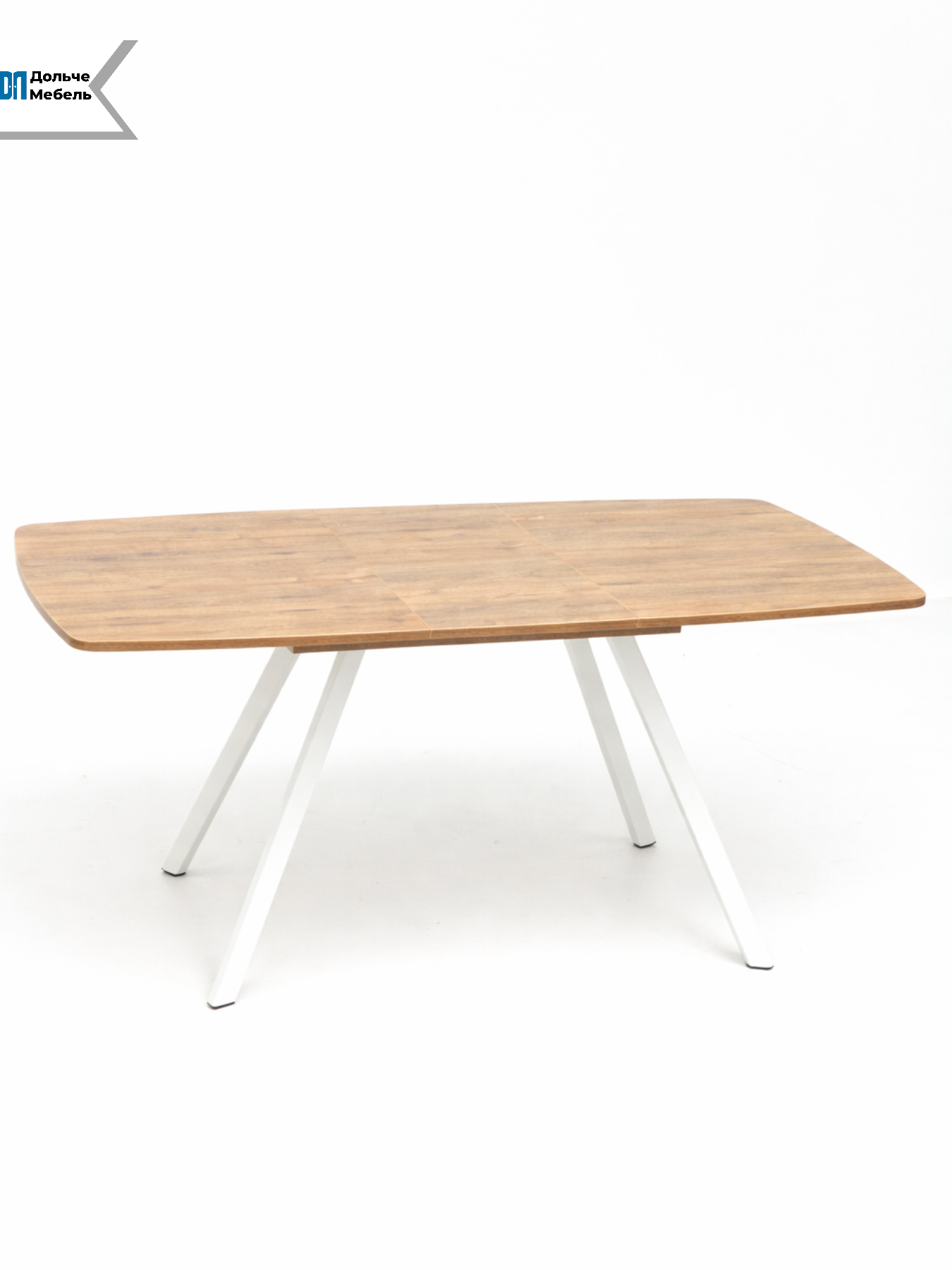 Стол кухонный раздвижной Орфей в стиле лофт, 130(170)х83 см, цвет дуб веллингтон, ножки белые