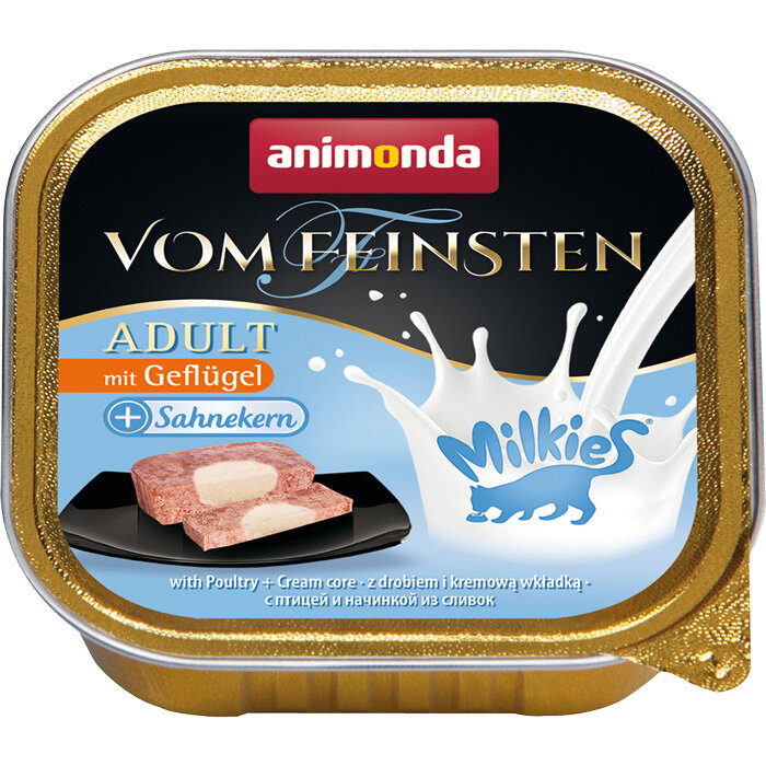 Консервы Animonda Vom Feinsten Adult + Milkies для кошек с птицей и начинкой из сливок 32шт*100г