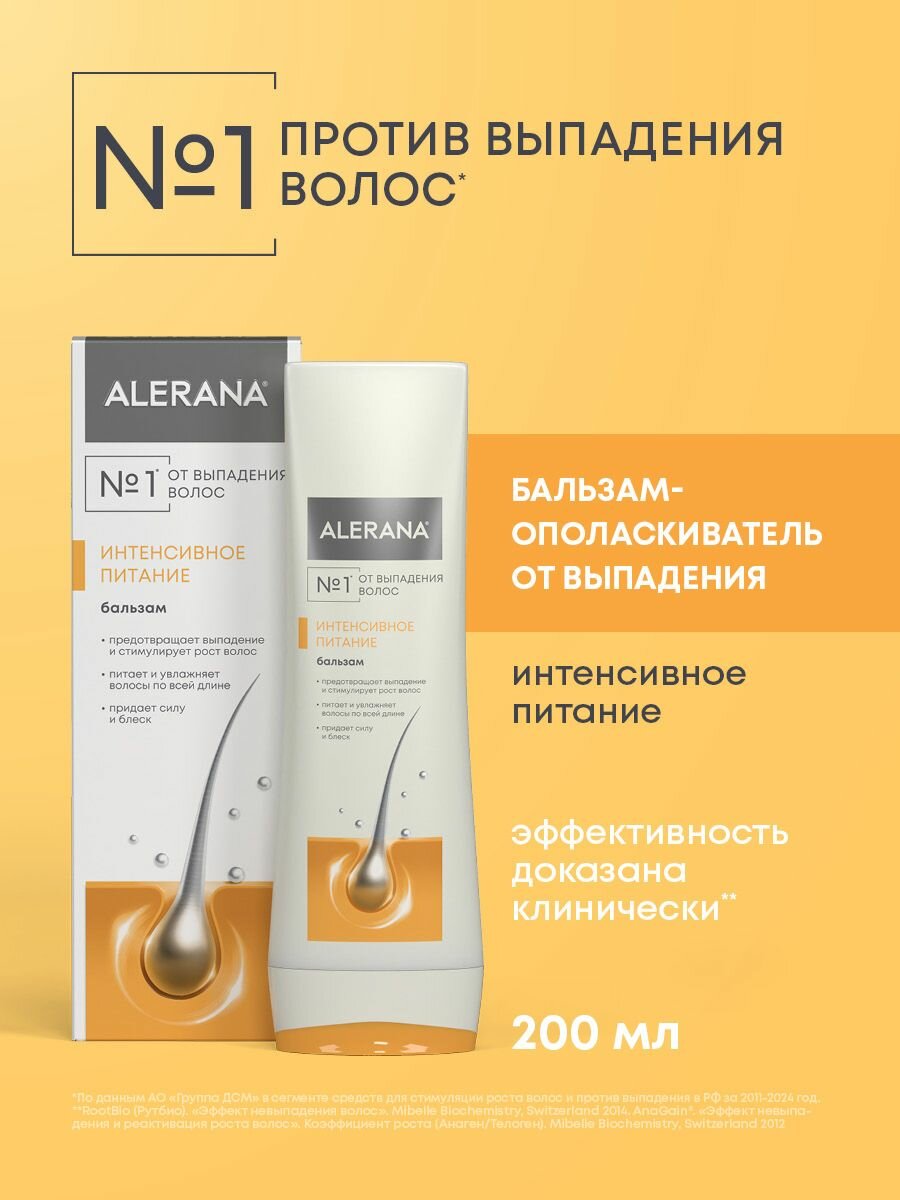 Алерана, Интенсивное питание бальзам-ополаскиватель для волос, 200 мл