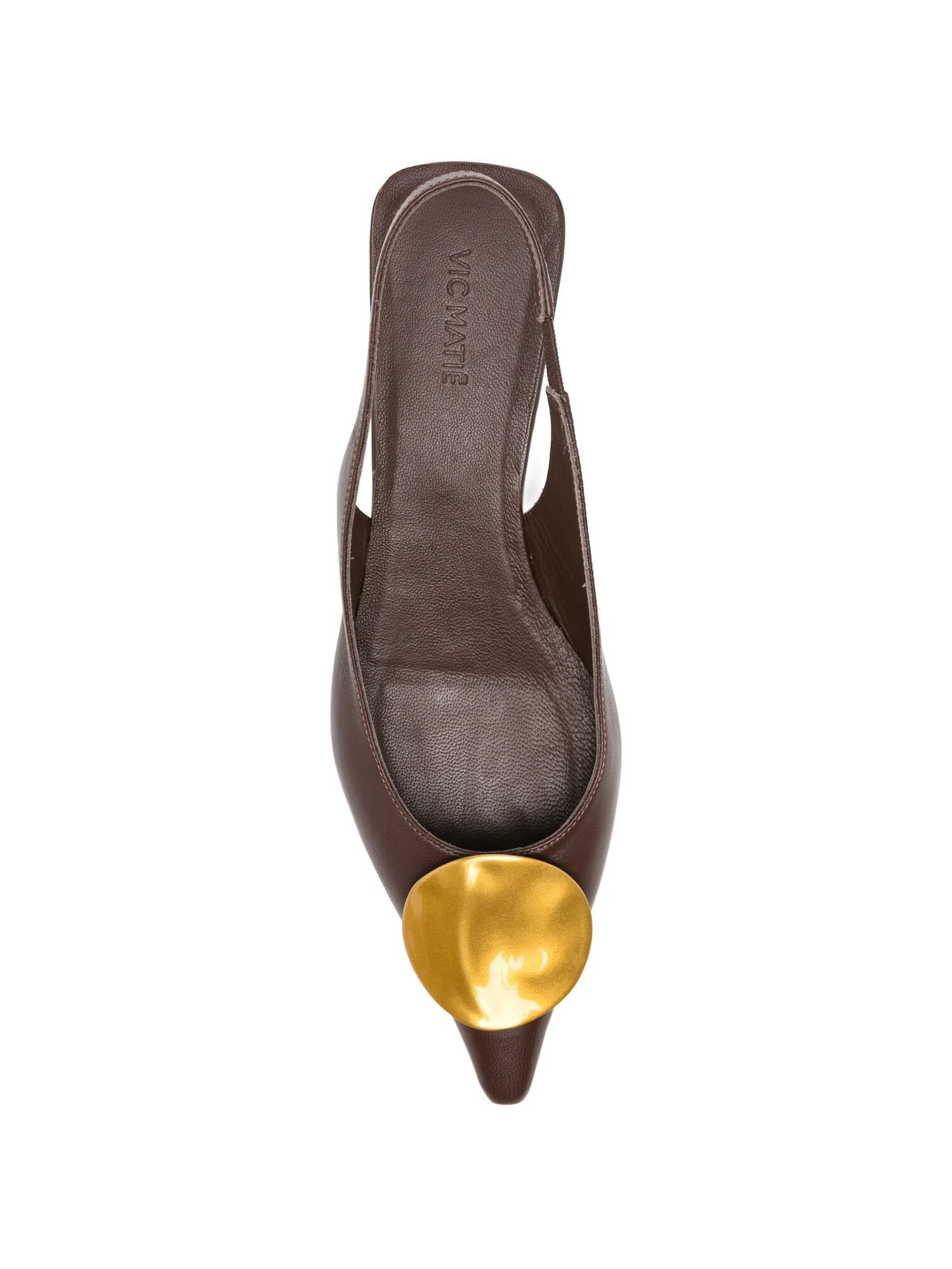 Туфли Vic Matie Pointed-toe leather pumps, размер 36, brown — фото 1