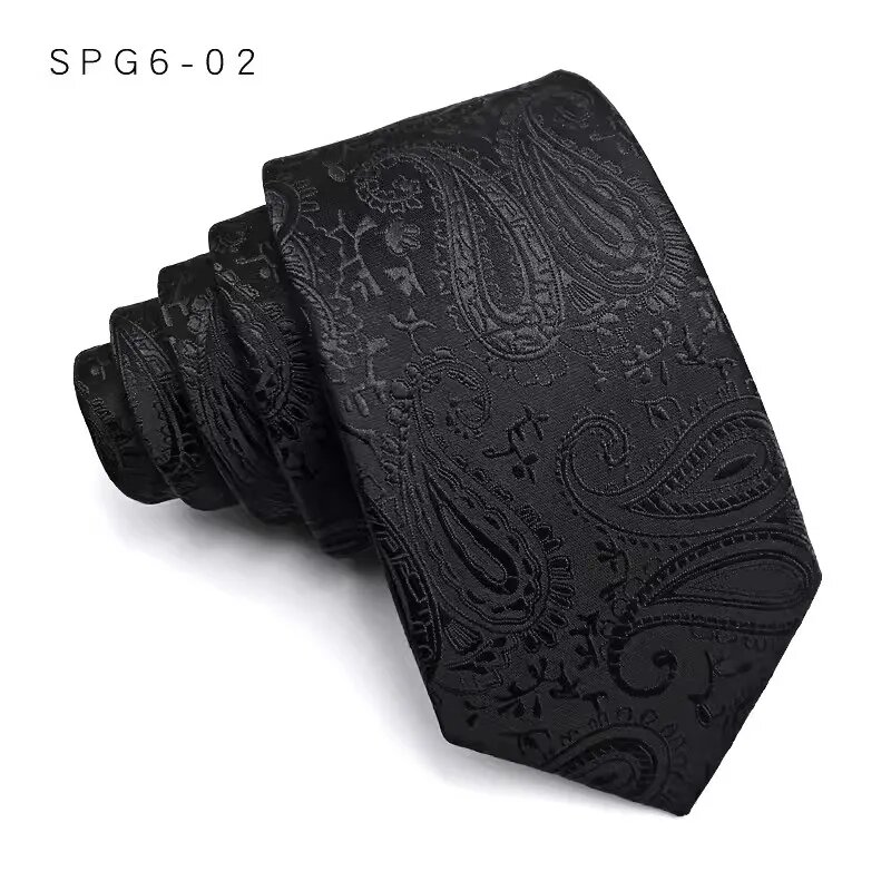 Мужской галстук YISHLINE черный полиэстер Черный, SPG6-02