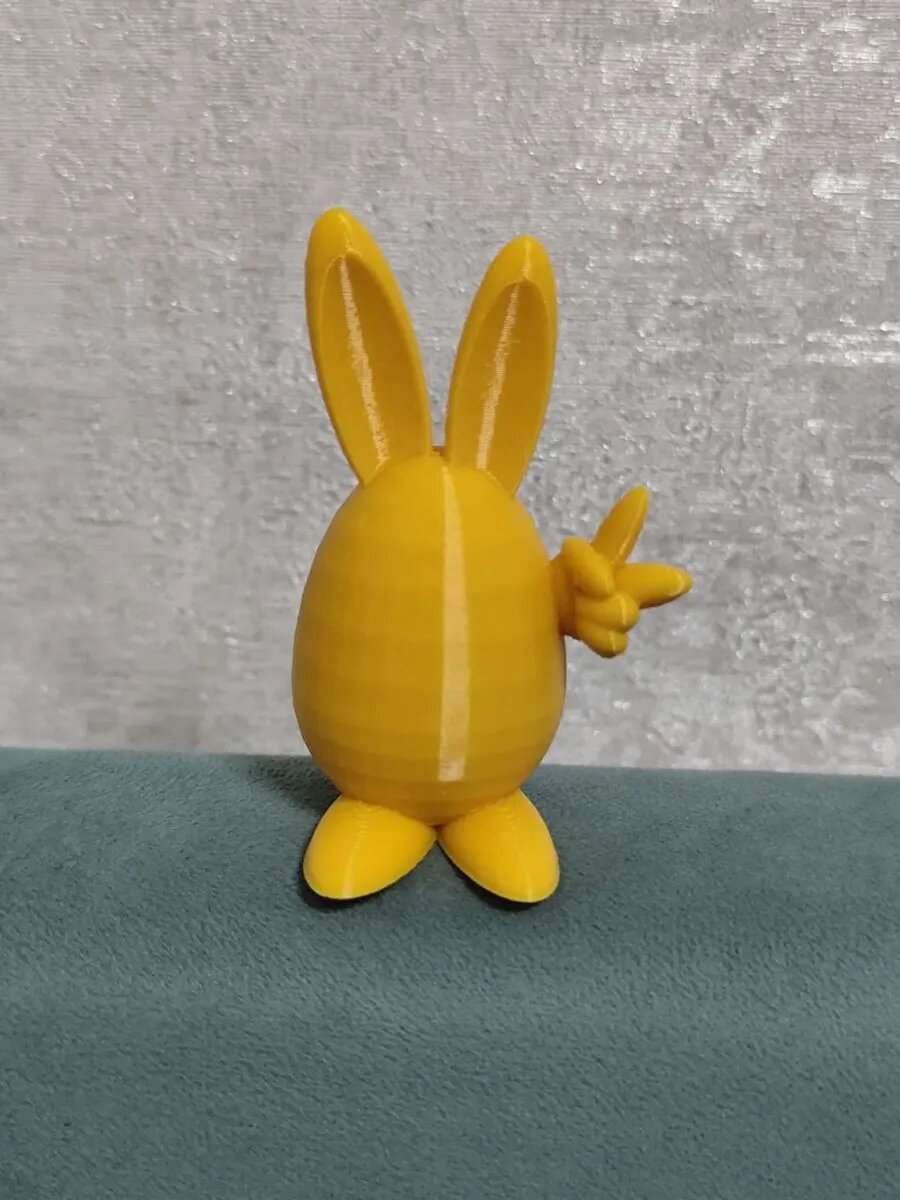 Яичко жёлтое с ушками. Фигурка для декора на Пасху.