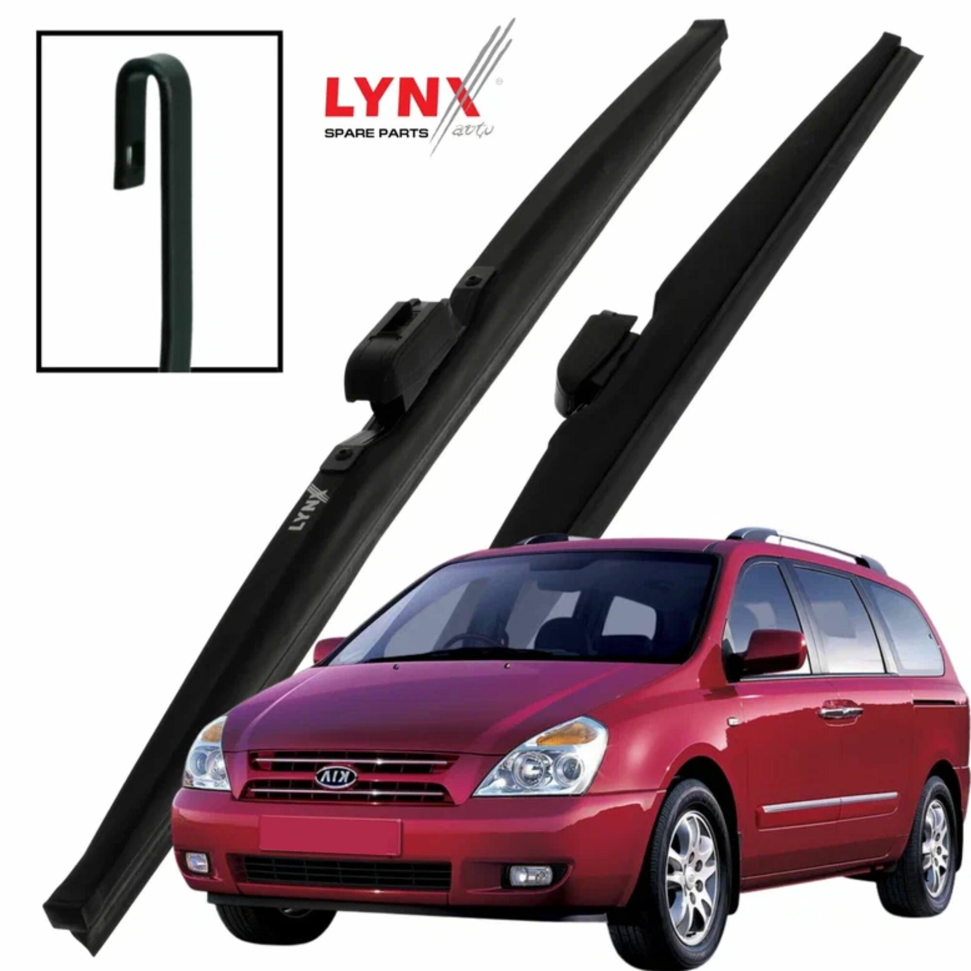 Дворники Kia Carnival (2) VQ / Киа Карнивал 2005 2006 2007 2008 2009 2010 Щетки стеклоочистителя зимние LYNXauto к-т 2шт, 650мм-450мм